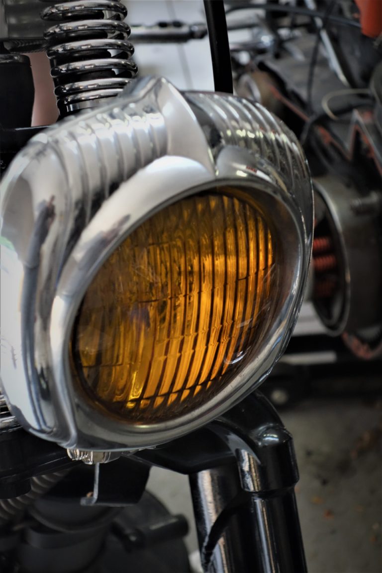 Vintage Yellow lens Motorcycle Headlight Electroline - School Of Cool
